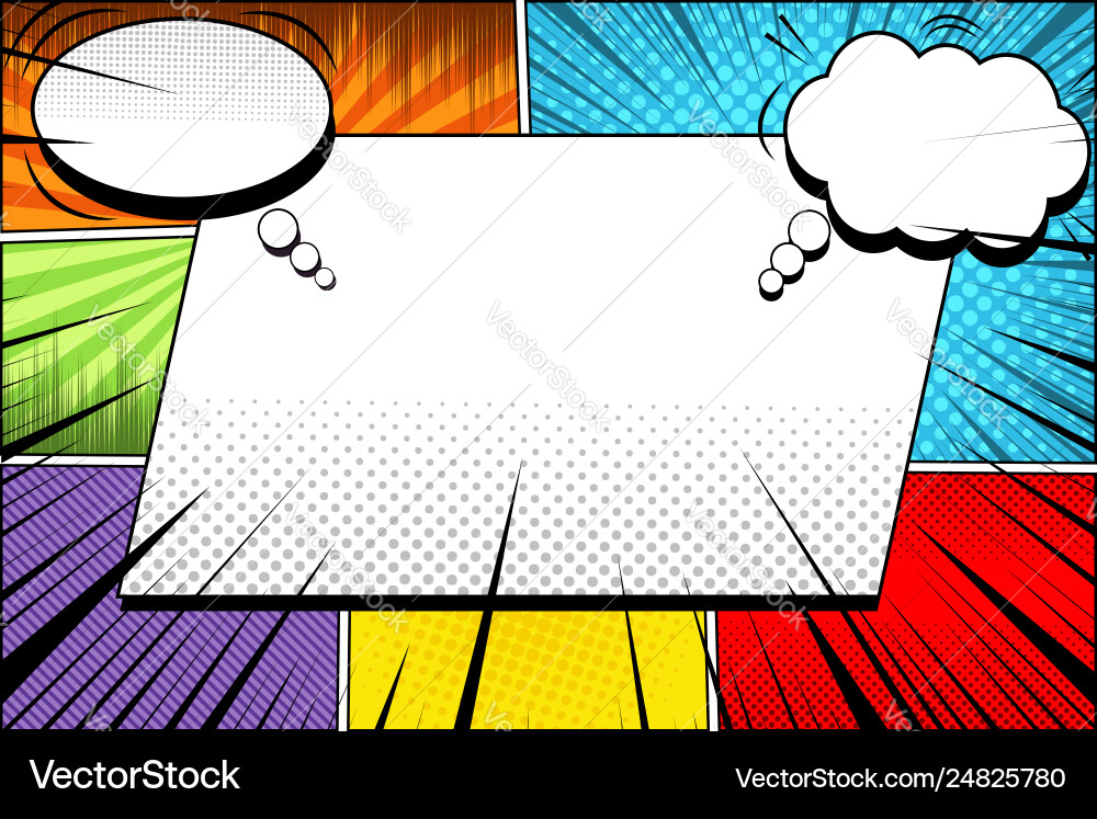 Comic page bright template Royalty Free Vector Image