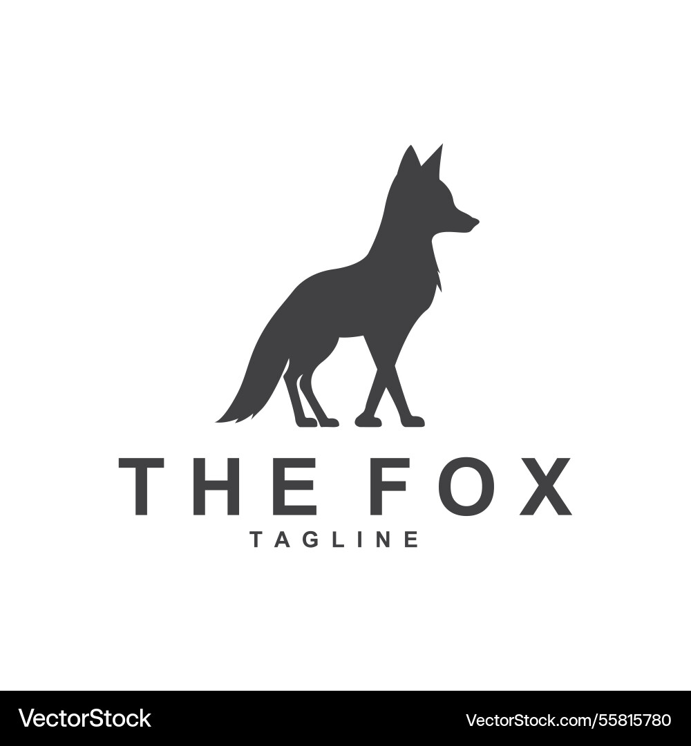 Fox logo simple head design Royalty Free Vector Image