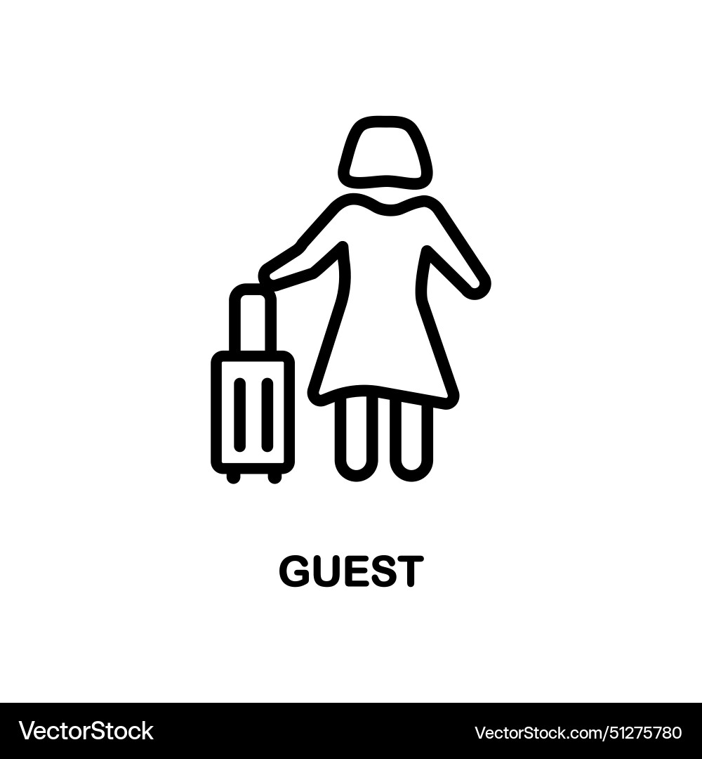 Guest outline icon thin line black Royalty Free Vector Image