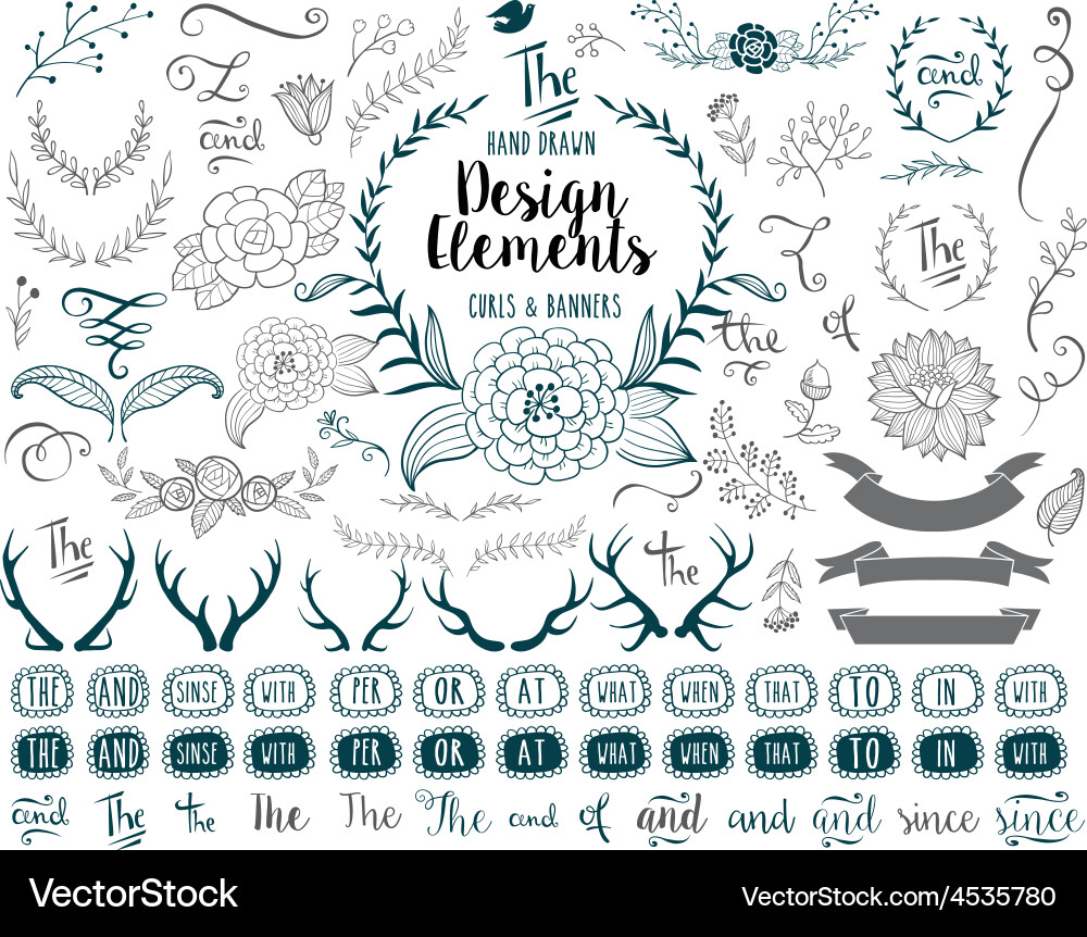 Hand drawn elements Royalty Free Vector Image - VectorStock