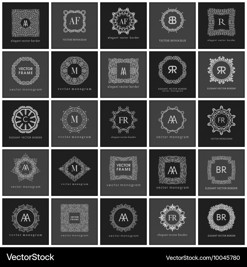 Monogram sign logo and emblem badge collection Vector Image