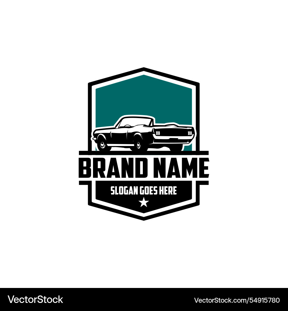 Mustang convertible logo showing isolated white Vector Image