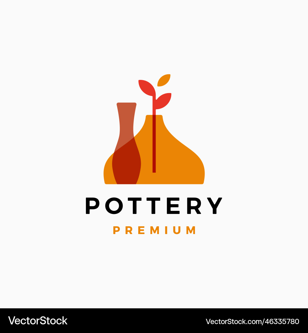 Pottery overlapping color logo icon Royalty Free Vector