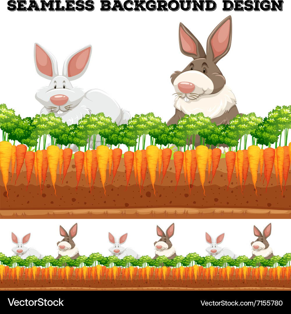 Rabbits and carrot farm Royalty Free Vector Image