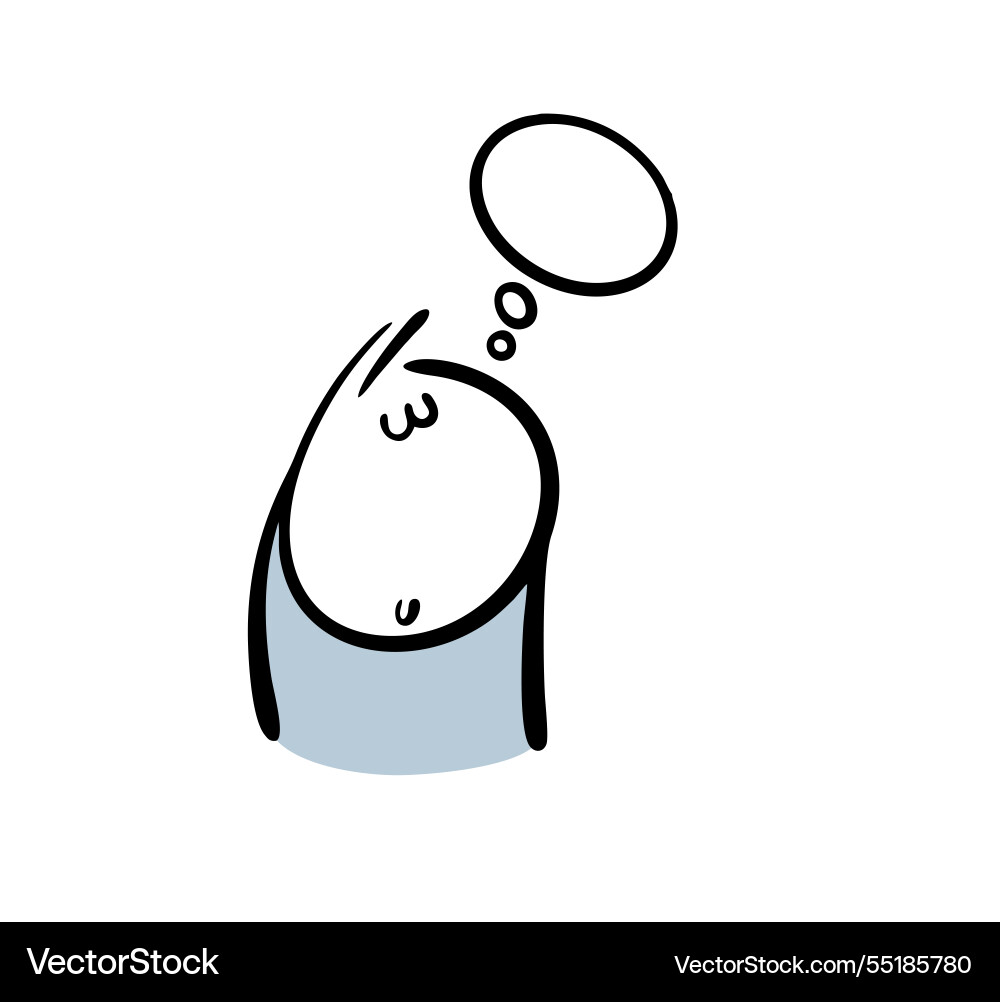 Stickman in blue closed his eyes relaxed Vector Image