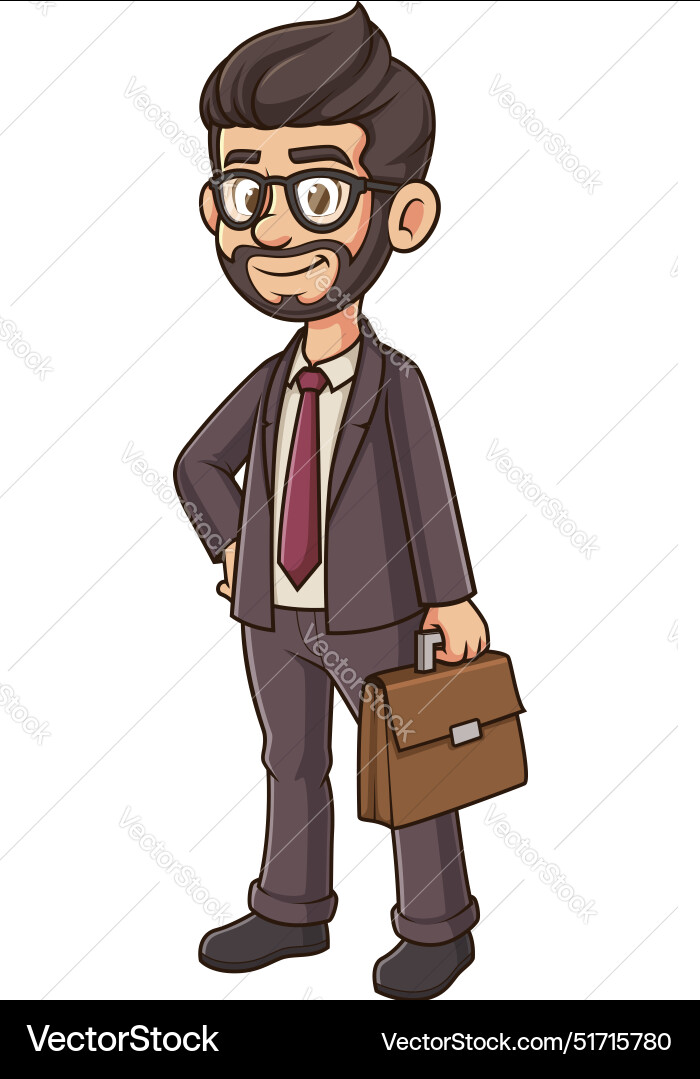 Stylish Business Cartoon Man Royalty Free Vector Image