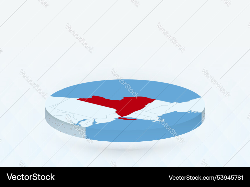 3d isometric map highlighting new york in red Vector Image