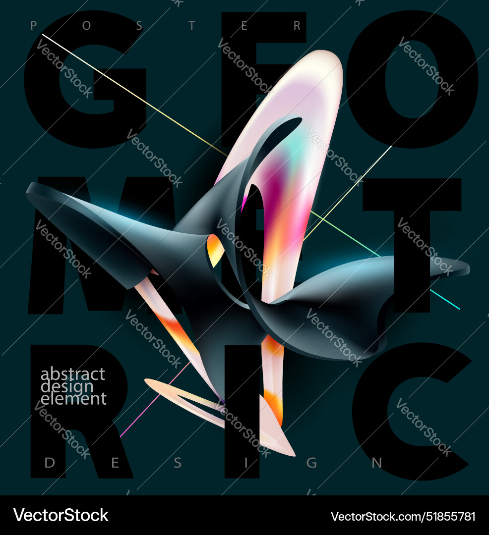 Abstract poster template with fluid twisted Vector Image