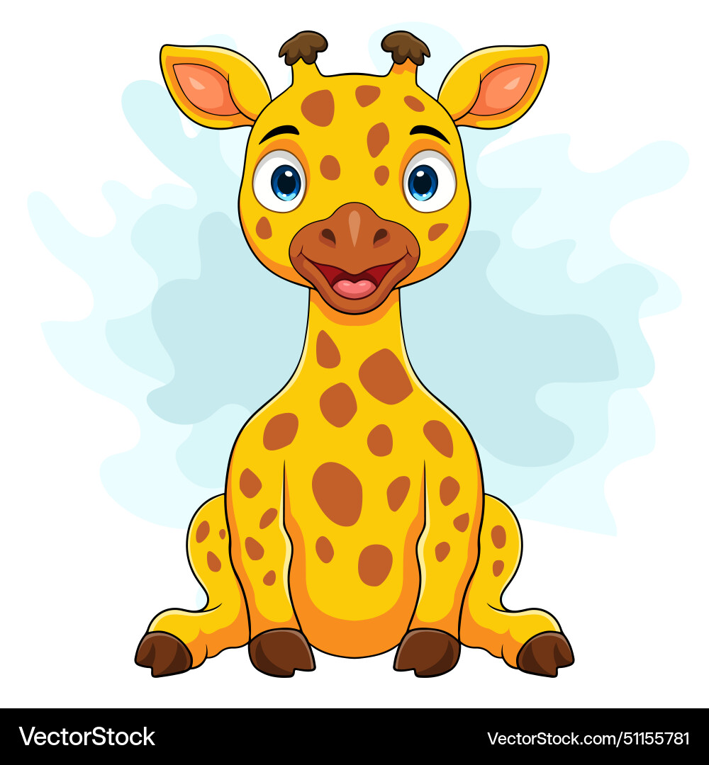 Cartoon giraffe on white background Royalty Free Vector