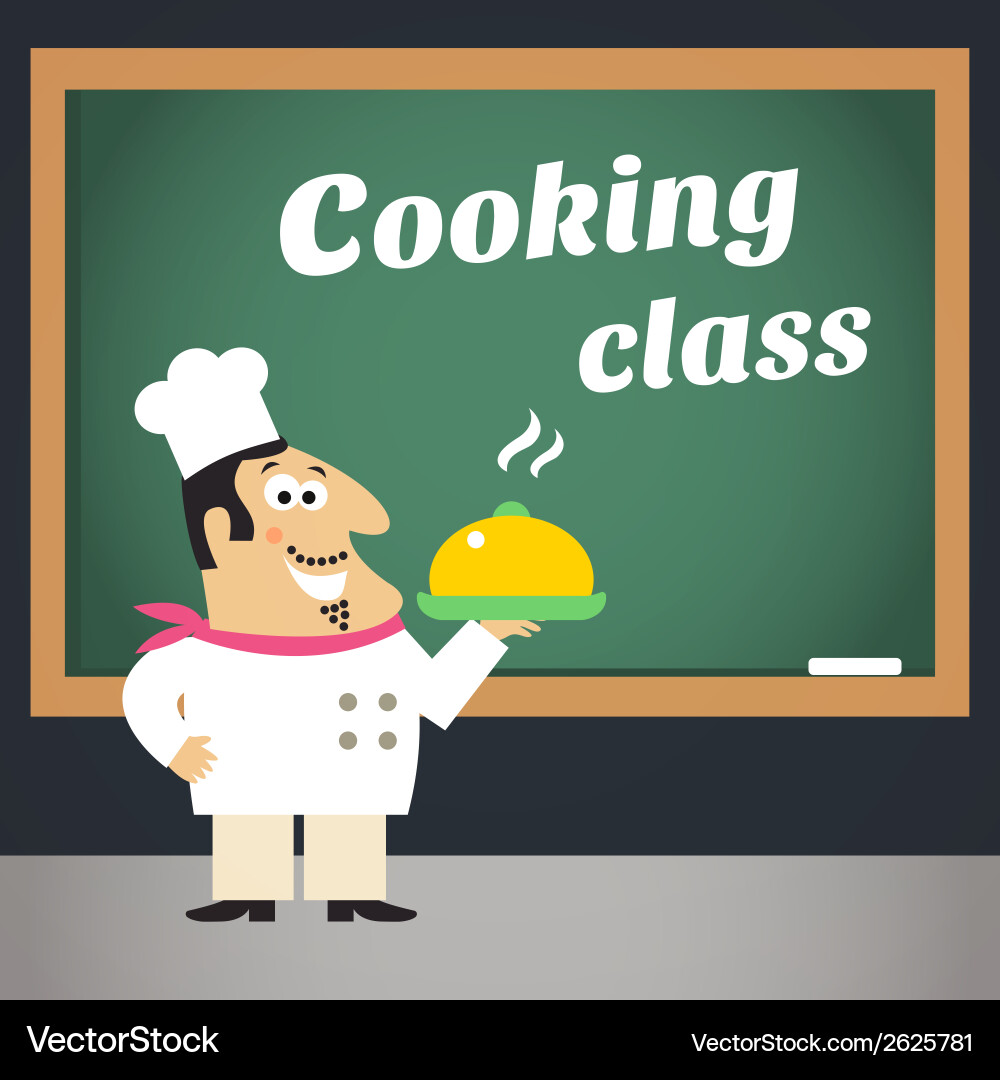 Cooking class advertising poster Royalty Free Vector Image
