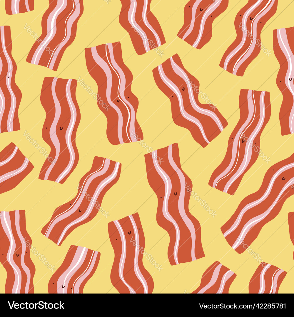 Funny bacon seamless pattern Royalty Free Vector Image