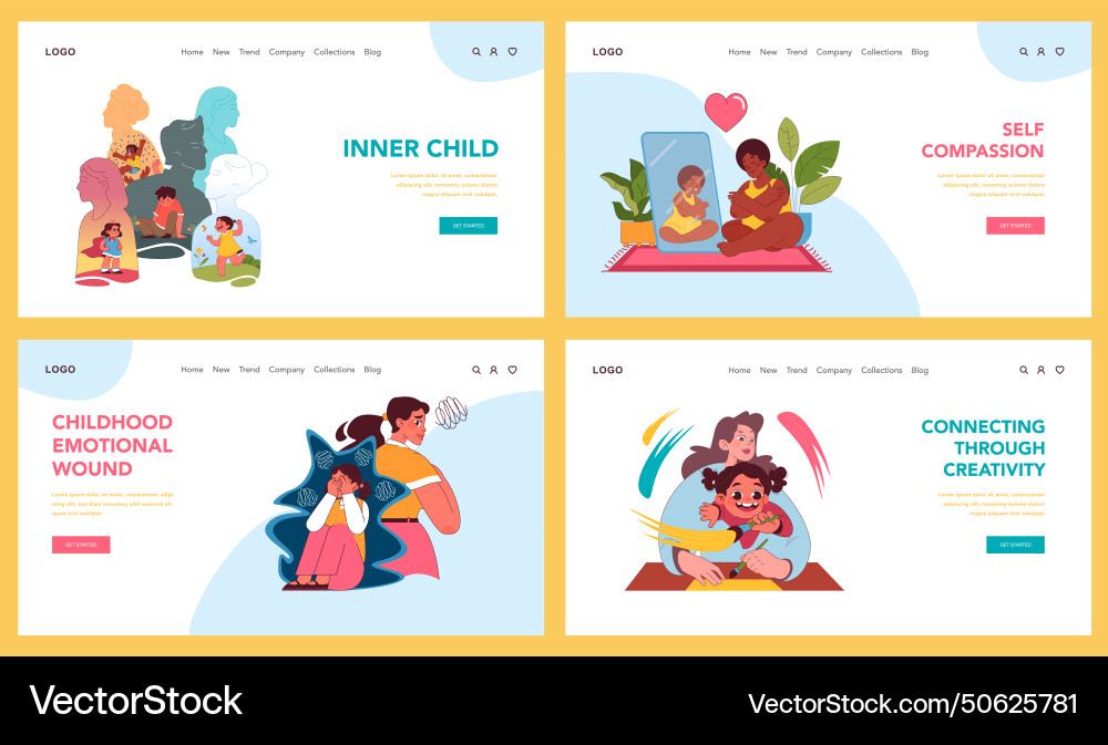 Inner child set Royalty Free Vector Image - VectorStock