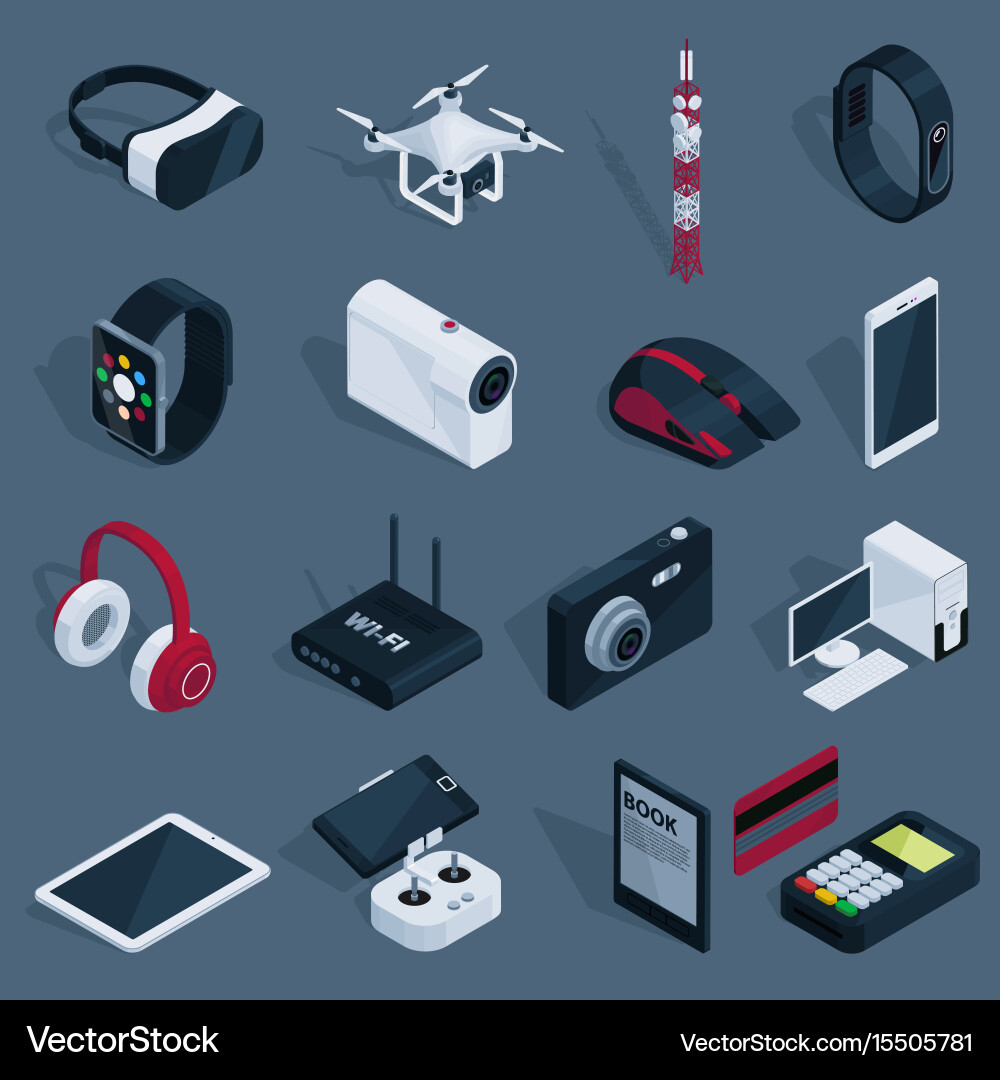 Isometric technology devices set Royalty Free Vector Image