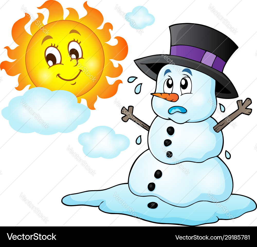 Melting snowman theme image 1 Royalty Free Vector Image