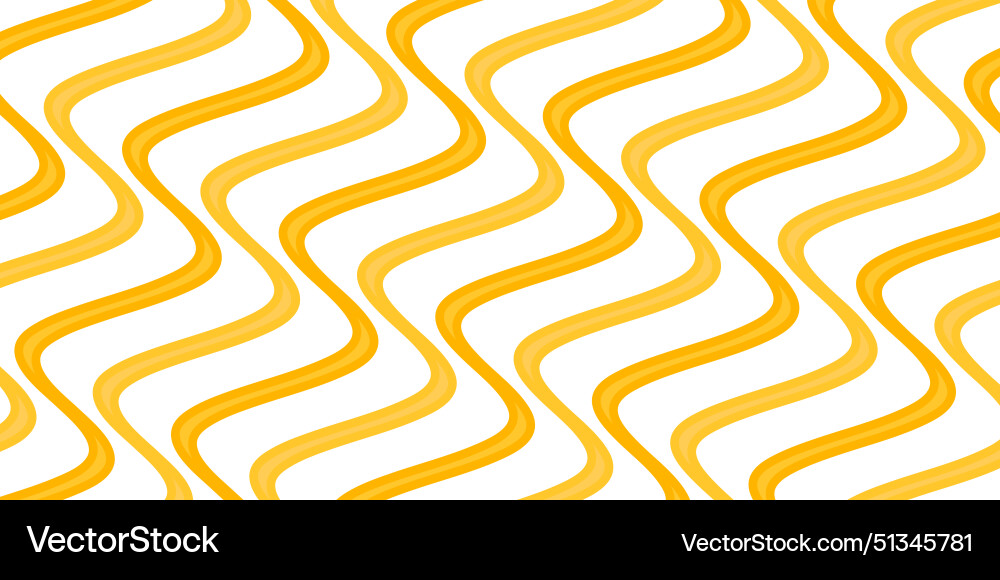 Pattern of wavy yellow lines on white background Vector Image