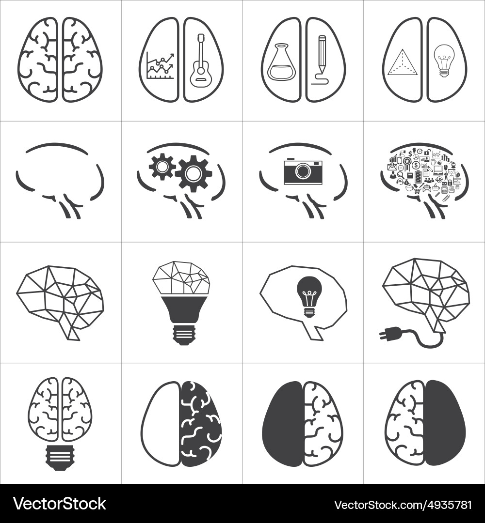 Set of brain icon Royalty Free Vector Image - VectorStock