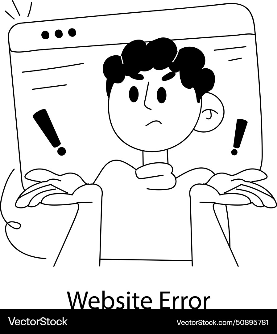 Website error Royalty Free Vector Image - VectorStock