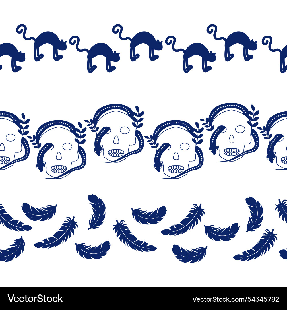 Horizontal border set magic and heavens seamless Vector Image