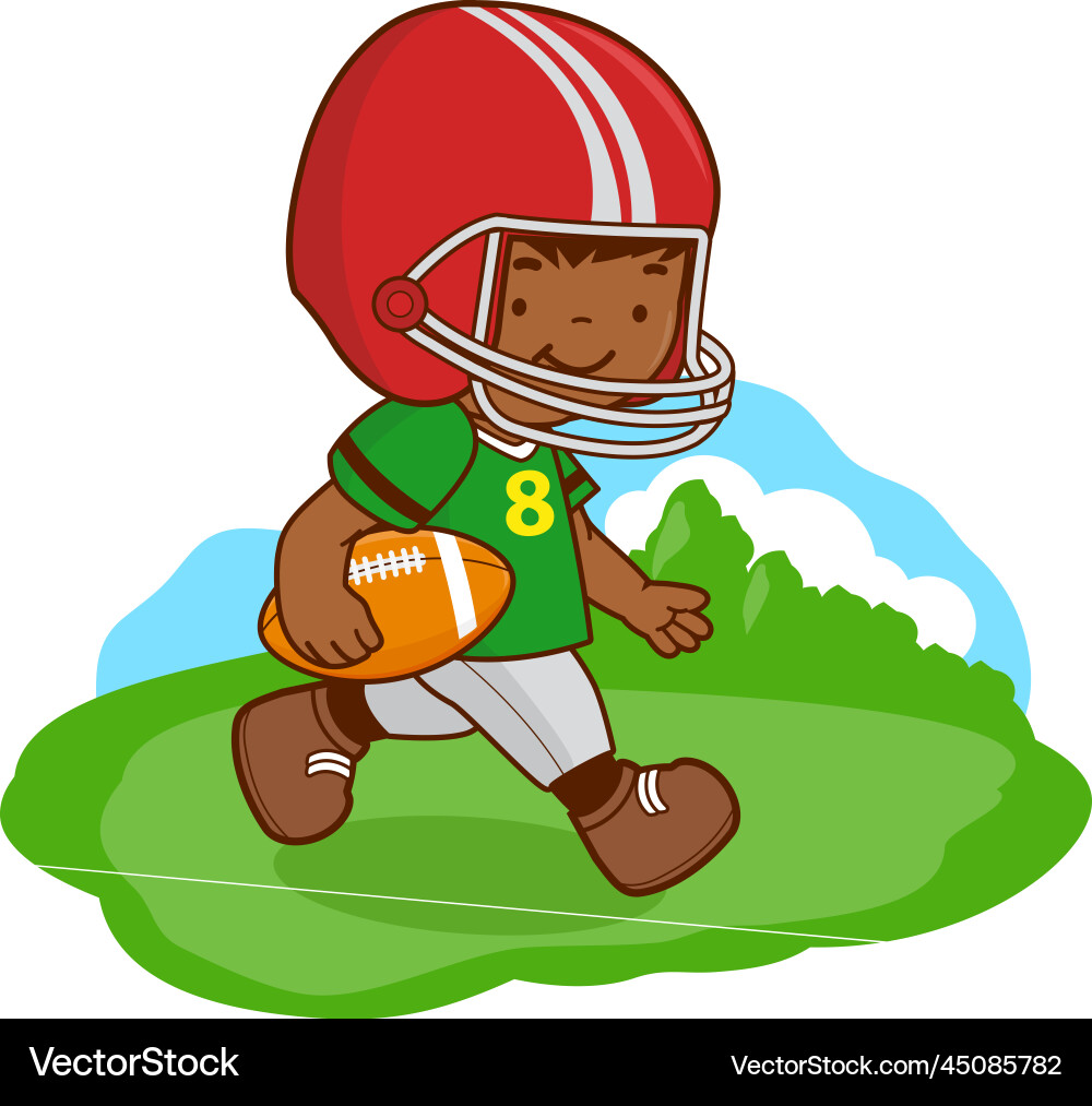 Young Football Player Running Royalty Free Vector Image