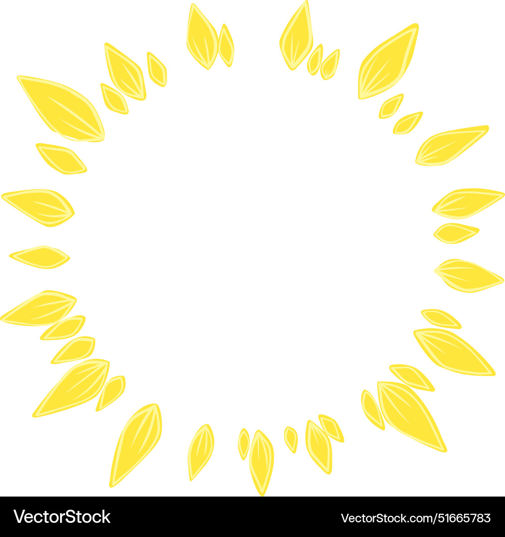 Abstract yellow petal flower wreath frame Vector Image
