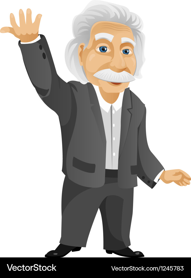 Cartoon Einstein Character Royalty Free Vector Image