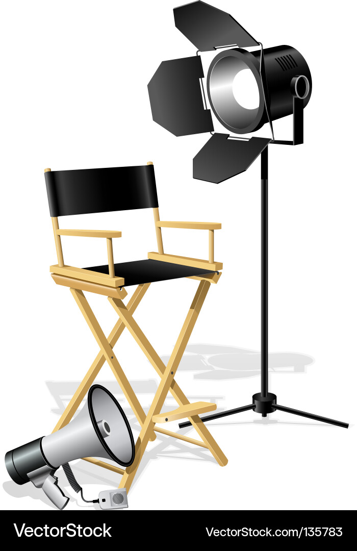 Filming Spotlight with Megaphone Royalty Free Vector Image