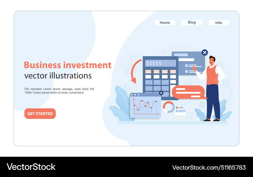 Financial tools for efficient business investment Vector Image
