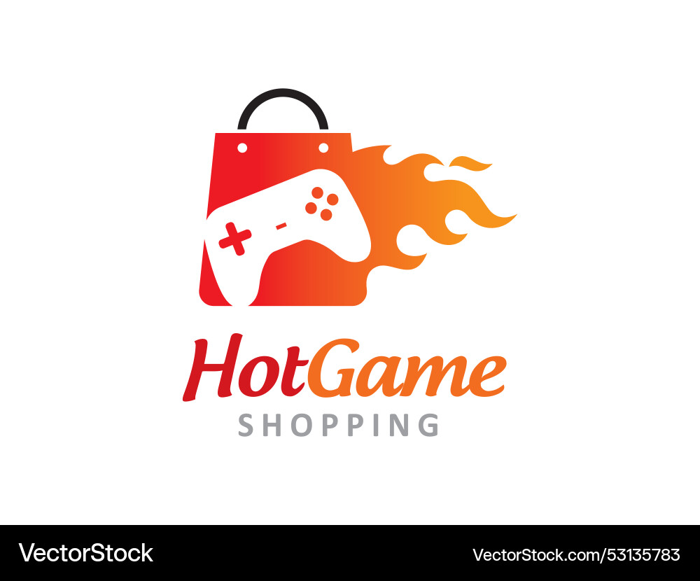 Game shop logo symbol or icon template Royalty Free Vector