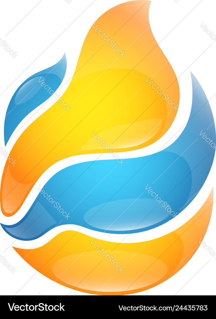 Heating flame and cooling wave design Royalty Free Vector