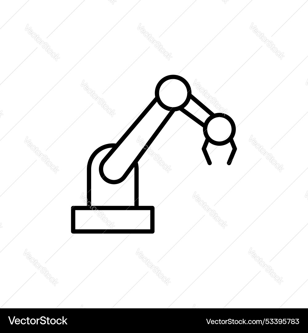 Industrial robot line icon isolated on white Vector Image