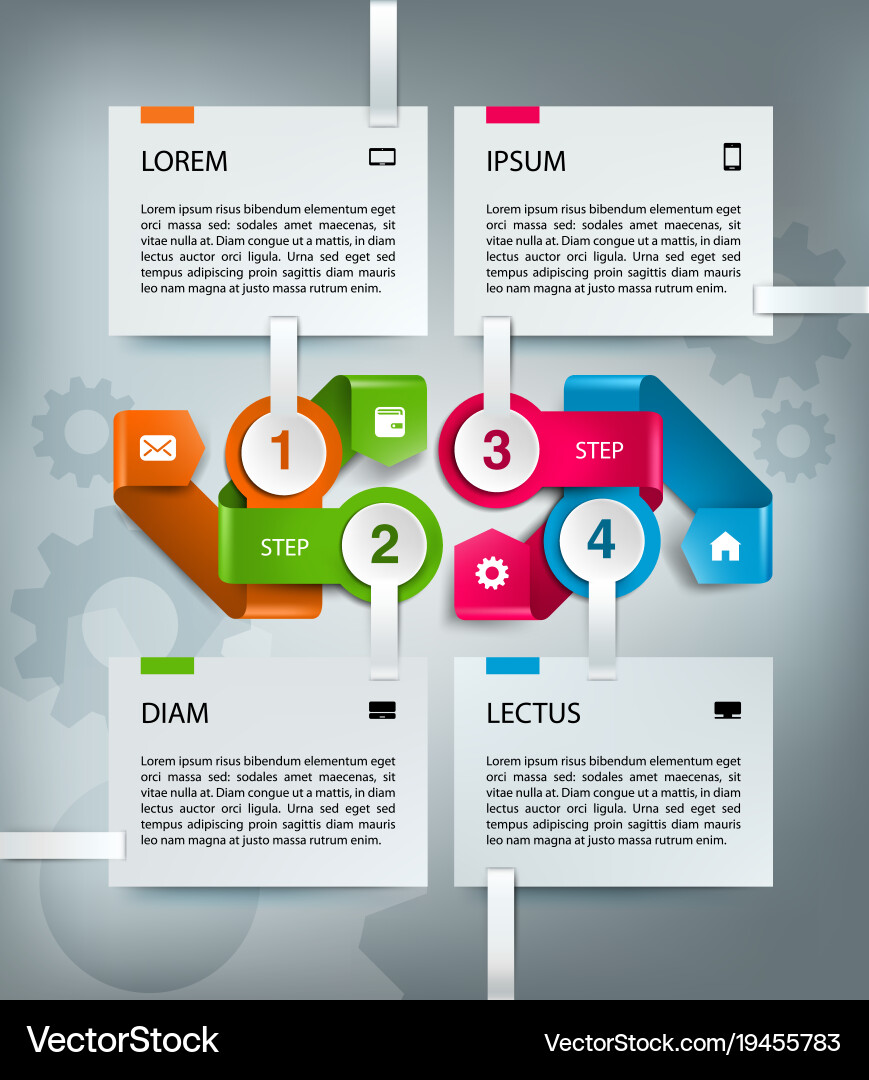 Infografische Zeitleiste Vorlage mit Icons Vektorbild