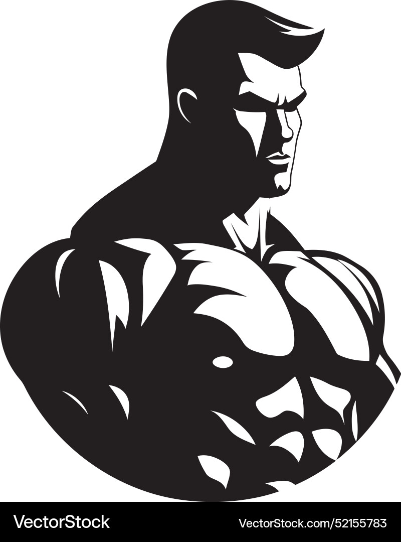 Muscle and shadows the bodybuilders Royalty Free Vector