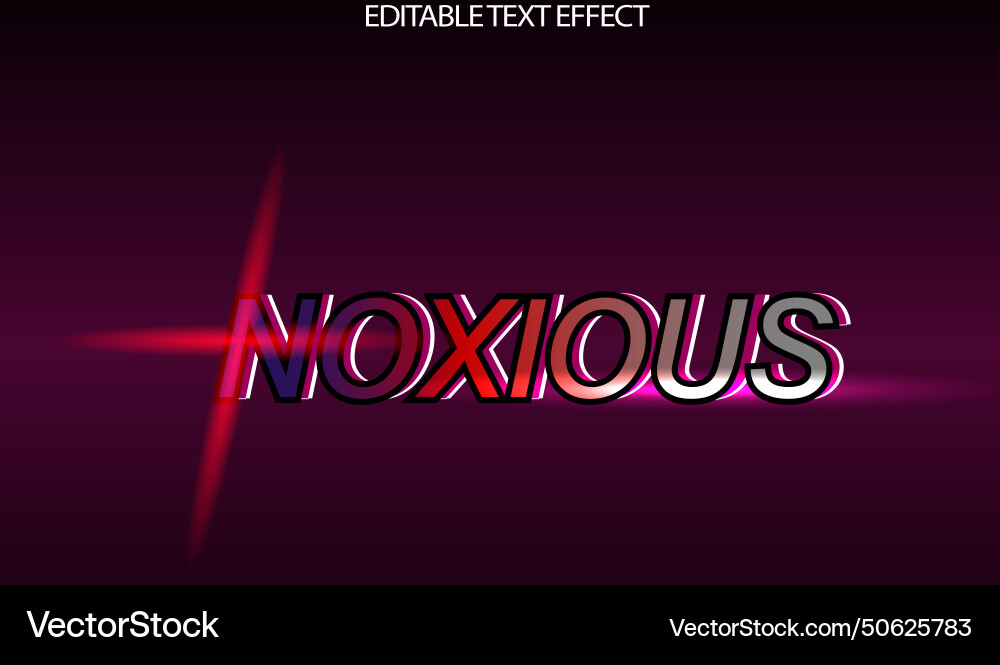 Noxious editable text effect 3 dimension emboss Vector Image