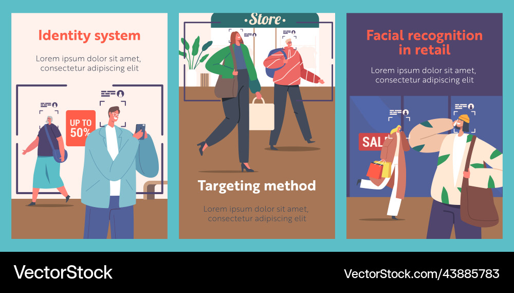 Retail store visitors identification facial Vector Image