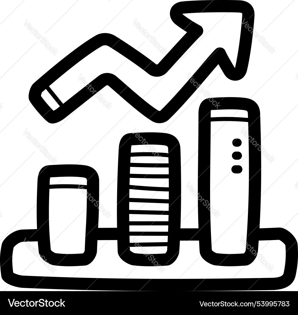Upward trend - graph and chart icons Royalty Free Vector