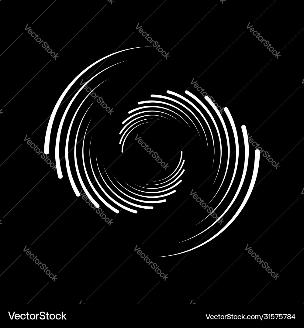 Abstract rotated white lines in circle form Vector Image