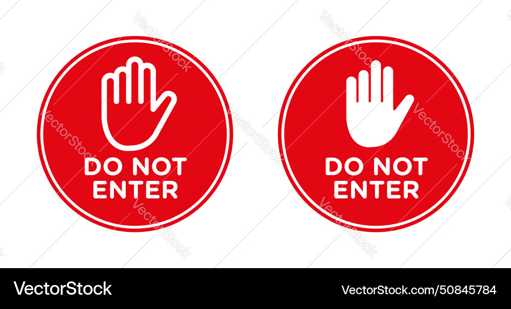 Do not enter sign icon set stop and traffic Vector Image