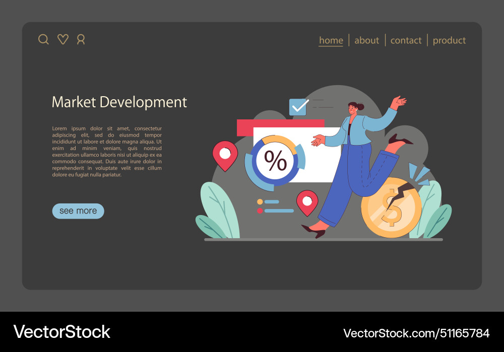 Market development concept energetic Royalty Free Vector