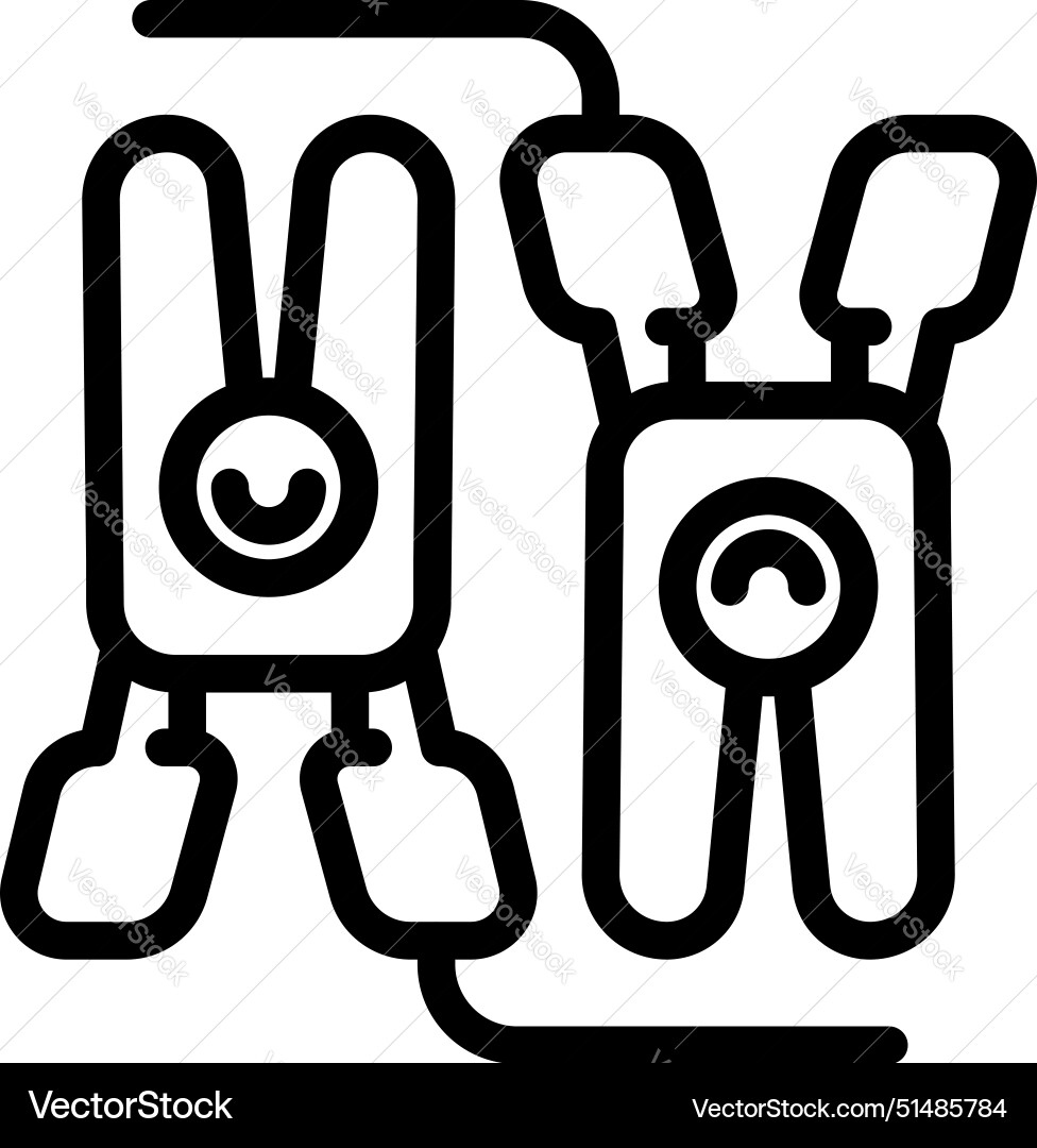 Outlined dental floss icons set Royalty Free Vector Image