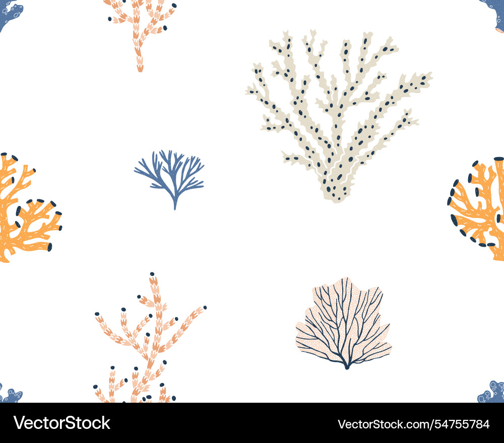 Seamless coral reef pattern marine design Vector Image