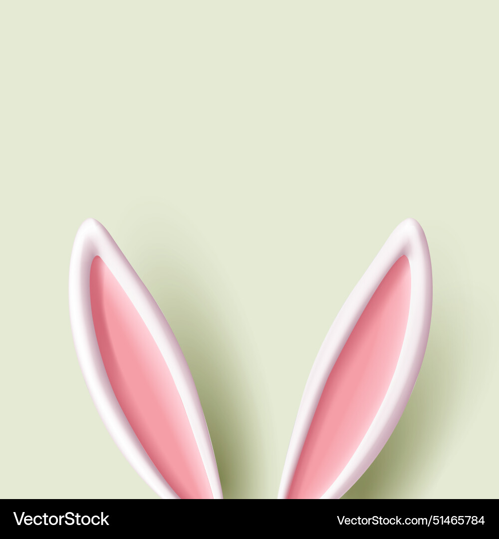 Template of 3d rabbit easter ears volume white Vector Image