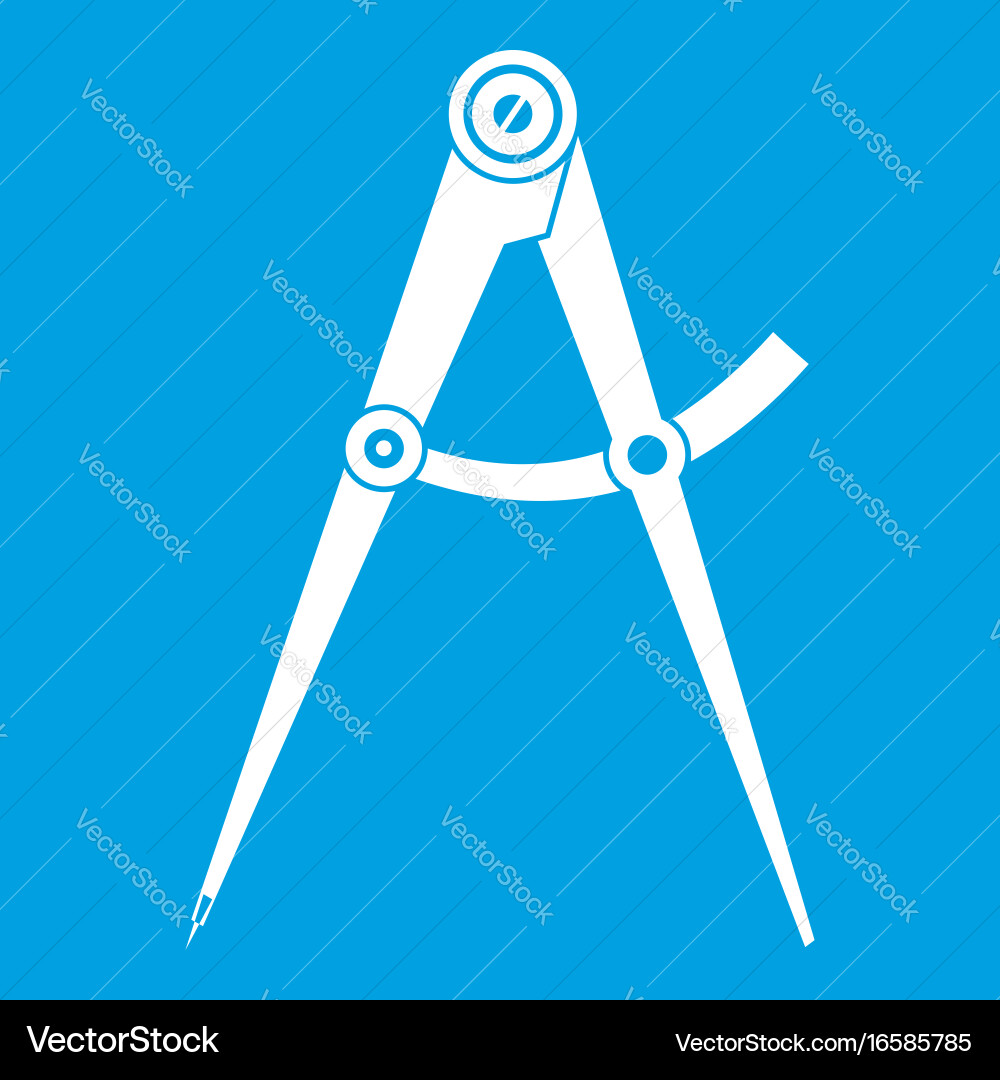 Compass tool icon white Royalty Free Vector Image