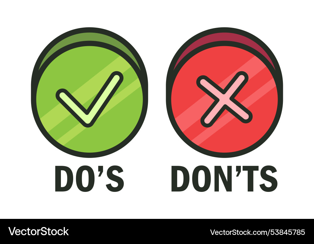Dos and donts icon set Royalty Free Vector Image