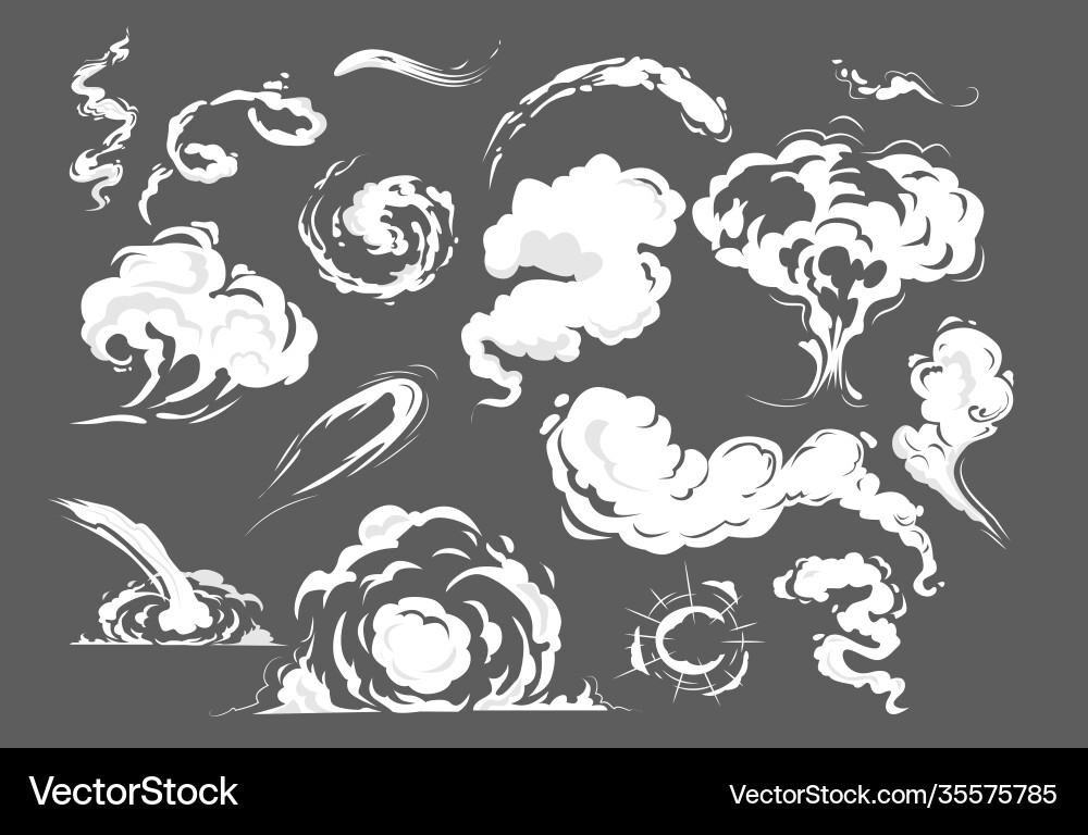 Dynamic Smoke Puffs Royalty Free Vector Image - VectorStock