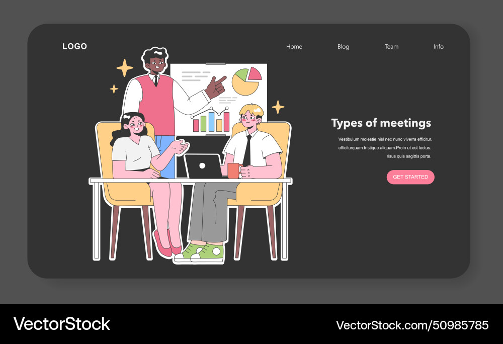 Engaged team collaborates on a project flat Vector Image