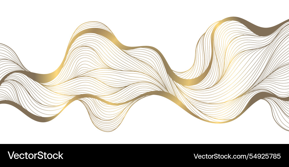 Golden Wave Line Pattern Royalty Free Vector Image