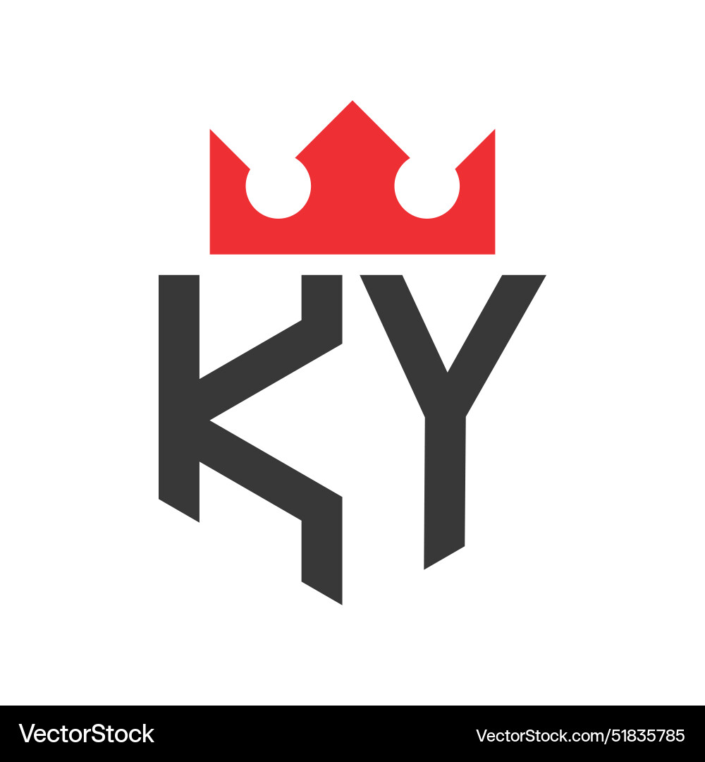Letter ky crown logo Royalty Free Vector Image