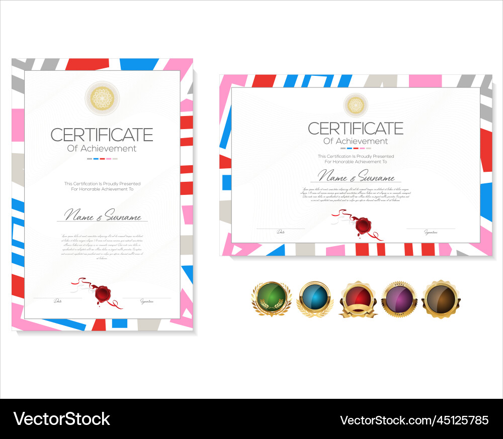 Retro Diploma Certificate - Vintage Style Vector Image