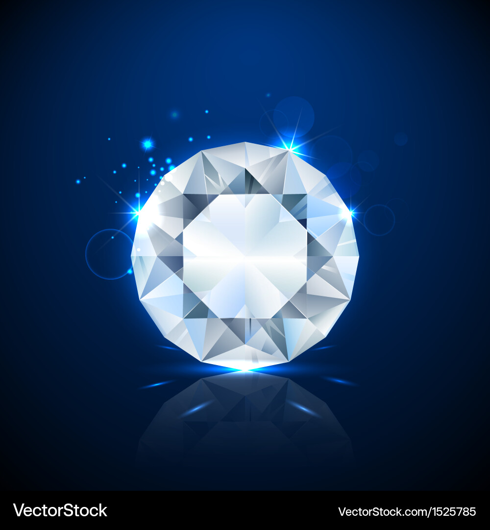 Shiny sparkling diamond Royalty Free Vector Image