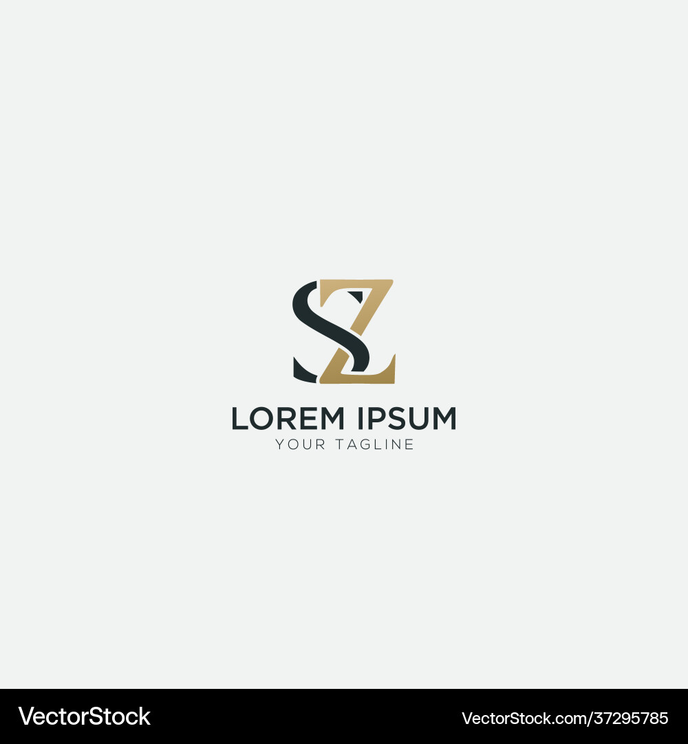 Sz letter logo monogram s z Royalty Free Vector Image